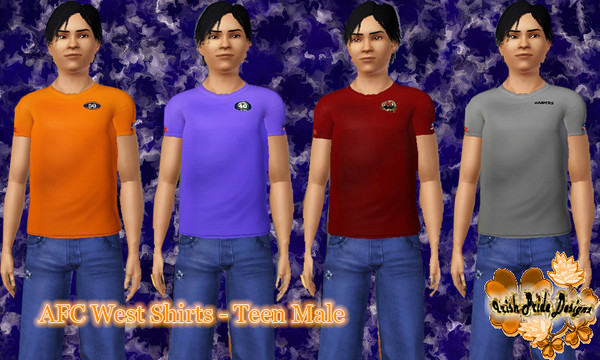 The Sims Resource | NFL Shirts - AFC West Teen