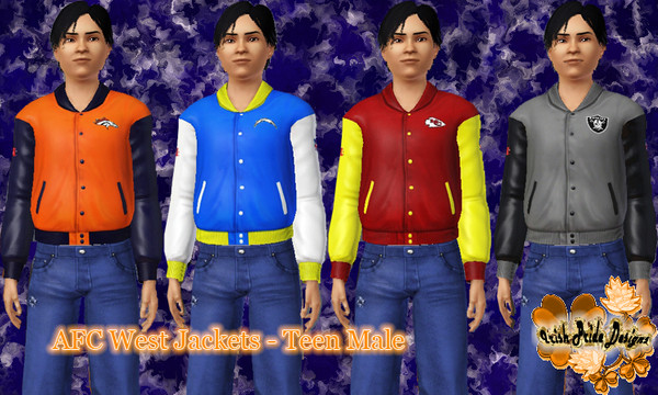 The Sims Resource | NFL Jackets - AFC West Teen