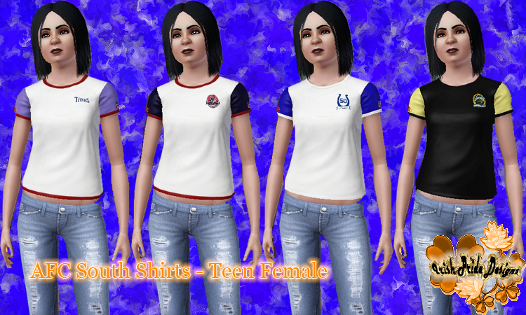 The Sims Resource - NFL Shirts - AFC South Teen Female