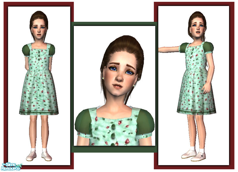 The Sims Resource | Summer green dress