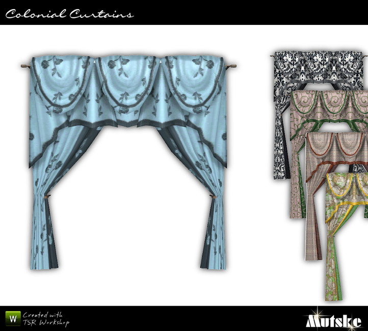 The Sims Resource - Curtain Colonial 2 tile Short