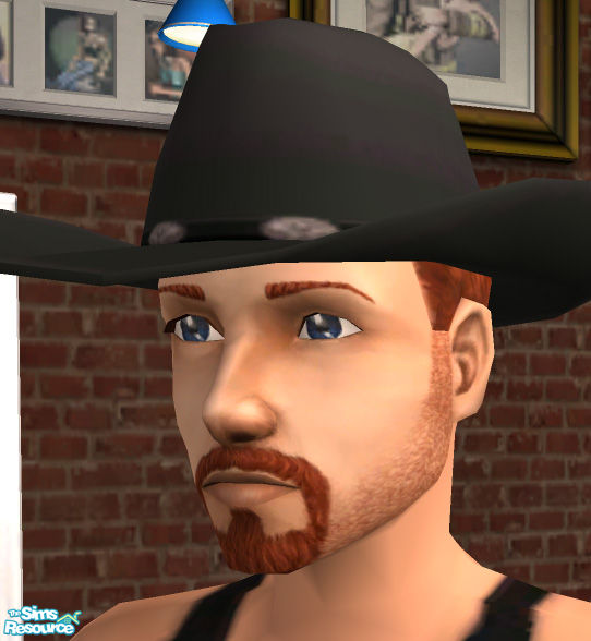 The Sims Resource | Black Cowboy Hat - Red Hair