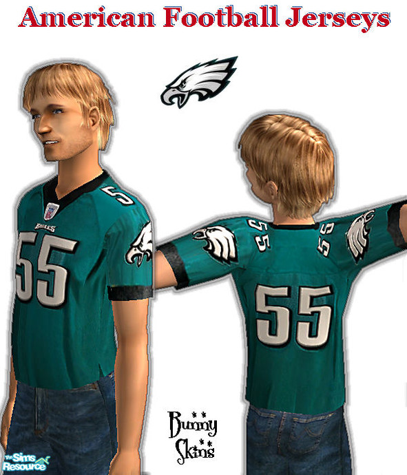 The Sims Resource | Football Jersey: Philadelphia Eagles