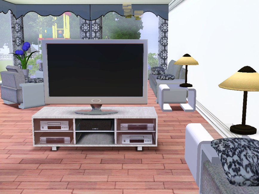 The Sims Resource - Tv withSilver vcr and dvd