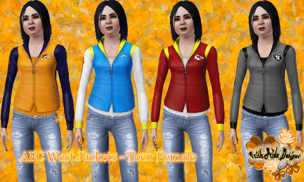 The Sims Resource - NFL Jackets - AFC West Teen Female
