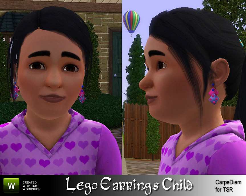 The Sims Resource | CD_Lego Earrings Child