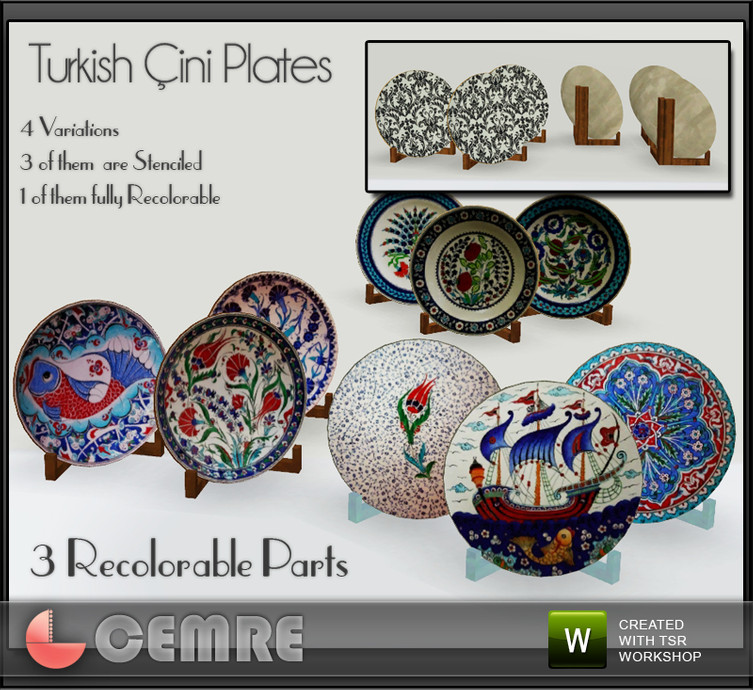 The Sims Resource | Turkish Cini Plates
