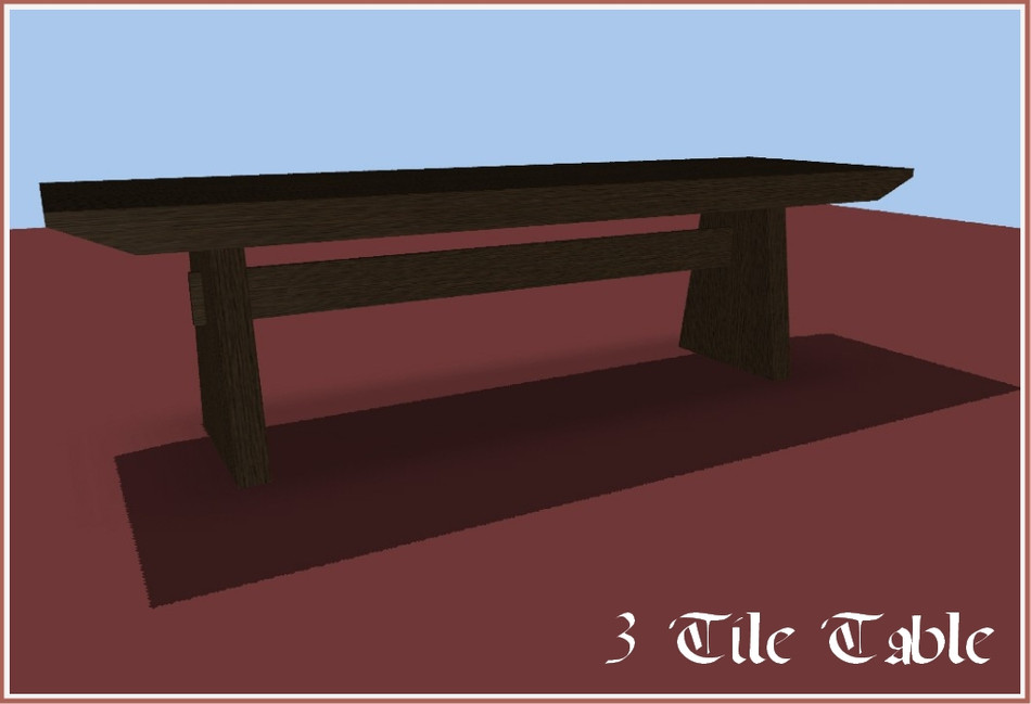 The Sims Resource - Asian Dining Table 3 TIle Long