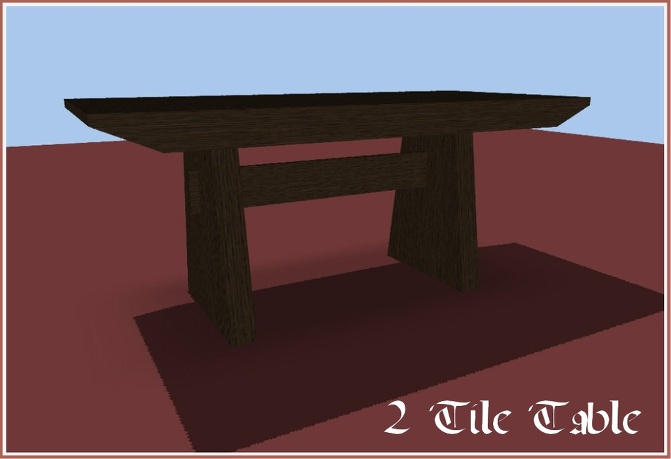 The Sims Resource - Asian Dining Table 2 Tiles Long