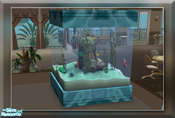The Sims Resource - AquaBox Aquarium Set - AquaMarine