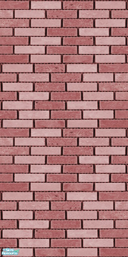 The Sims Resource | Red Ceramic Brick Walls & Floors Set - Wall 01