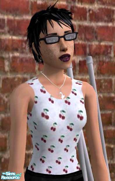 The Sims Resource | Cherry Print Tank Top
