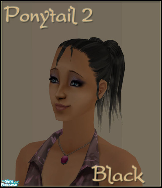 The Sims Resource - Ponytail 2 - Black