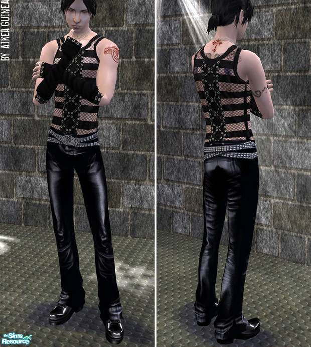 The Sims Resource | Gothic Outfit for Males - Grommets