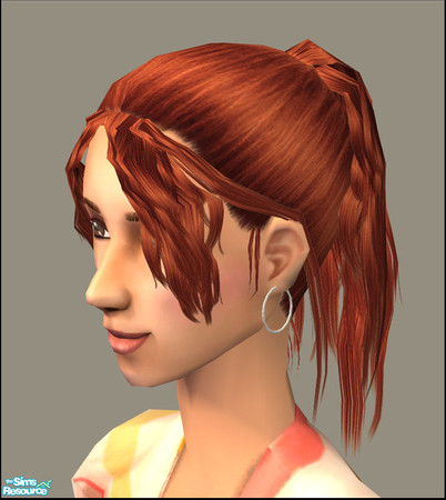 The Sims Resource - Curly Ponytail 3 - Ginger