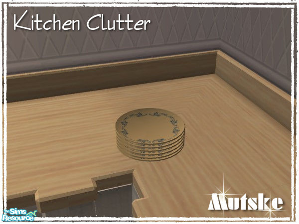 The Sims Resource | Kitchen clutter plates recolor