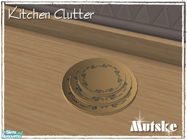 The Sims Resource | Kitchen Clutter Plates recolor