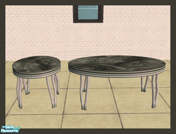 The Sims Resource | 50\'s Retro Dining Table Recolor Black