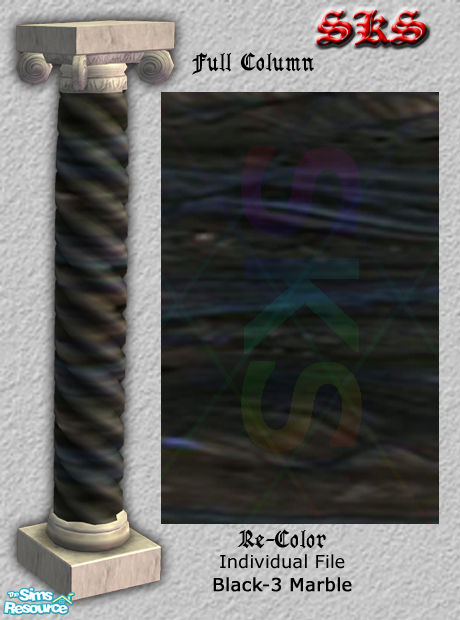 The Sims Resource | Structural Column Recolor Single - Black #3
