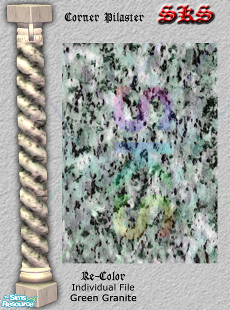 The Sims Resource - Decorative Corner Pilaster Recolor Single - Green ...