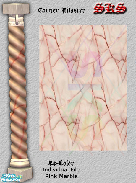 The Sims Resource | Decorative Corner Pilaster Recolor Single - Pink