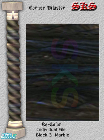 The Sims Resource | Decorative Corner Pilaster Recolor Single - Black #3