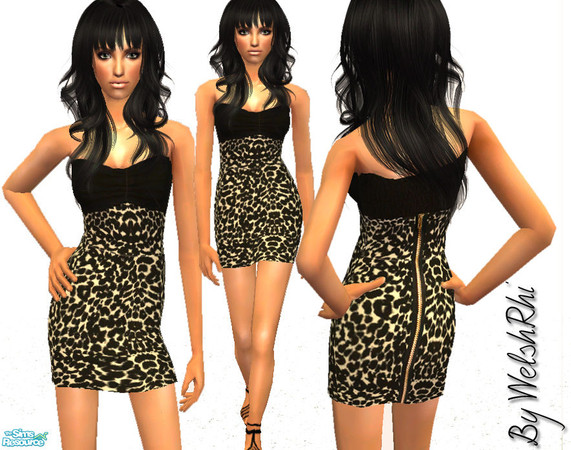 The Sims Resource | Leopard Print Dress
