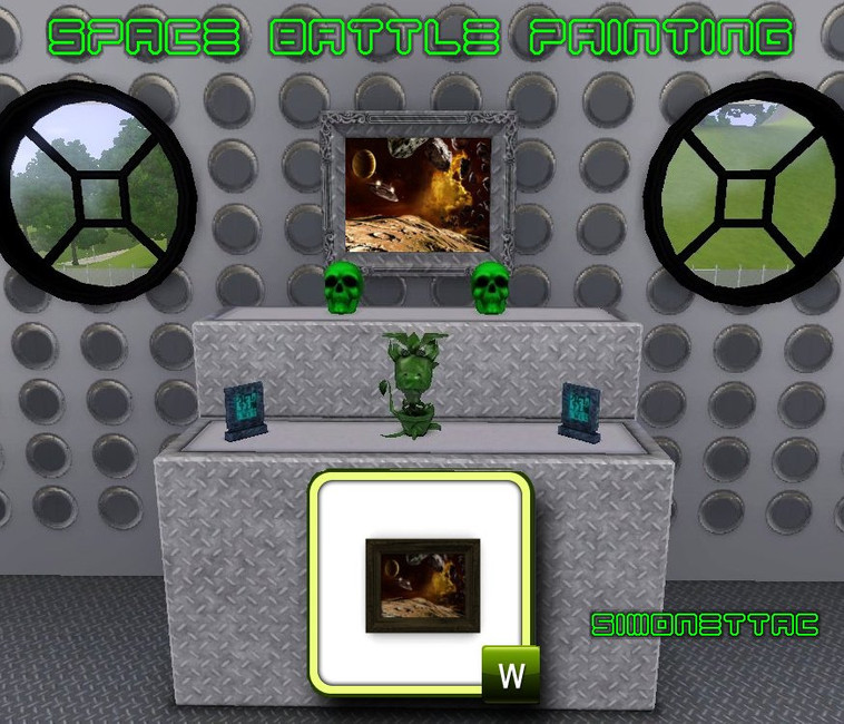 The Sims Resource - Space battle painting