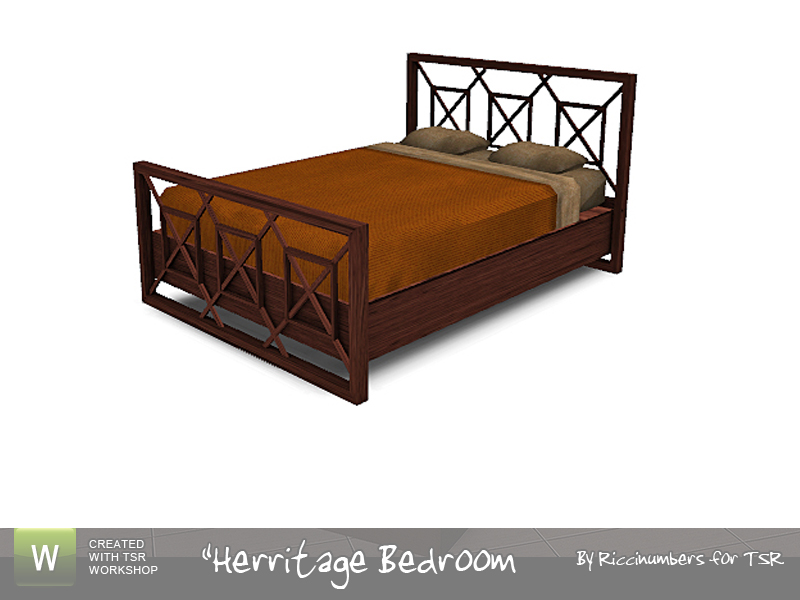 The Sims Resource | Herritage Bedroom Bed