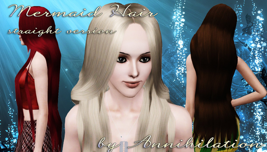 The Sims Resource | Mermaid Hair, Straight version