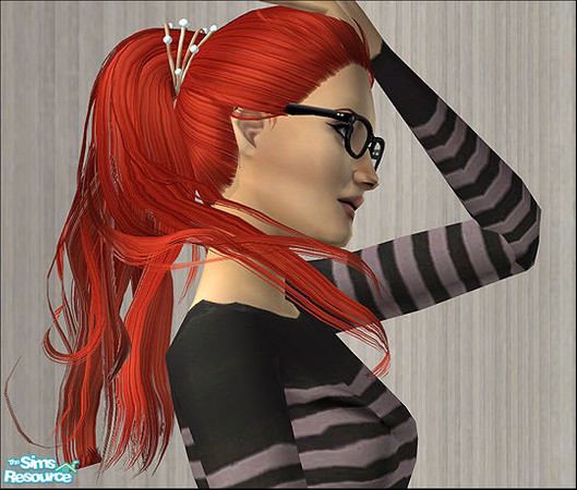The Sims Resource | Peggy free hair 00523 retextured - Red