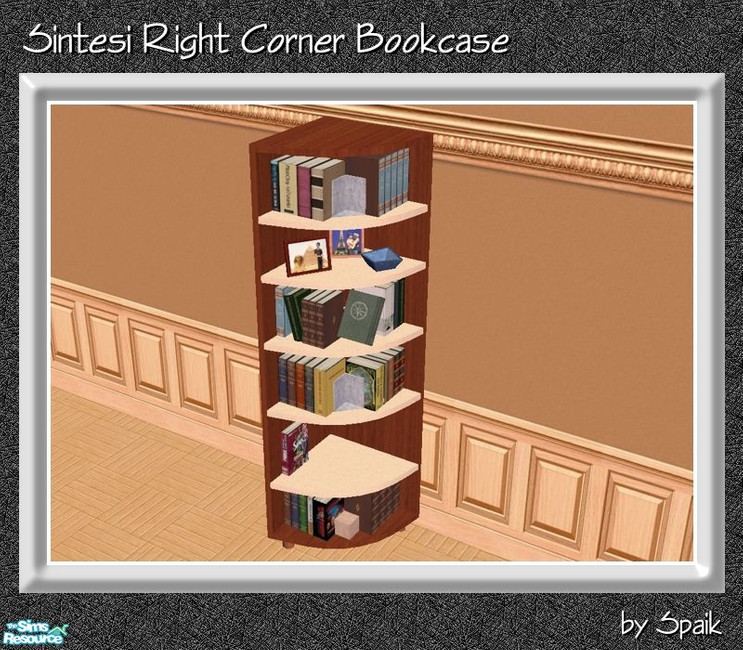 The Sims Resource - Sintesi Right Corner Bookcase - MESH
