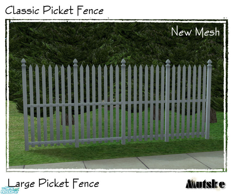 The Sims Resource - Classic Picket Fence Large