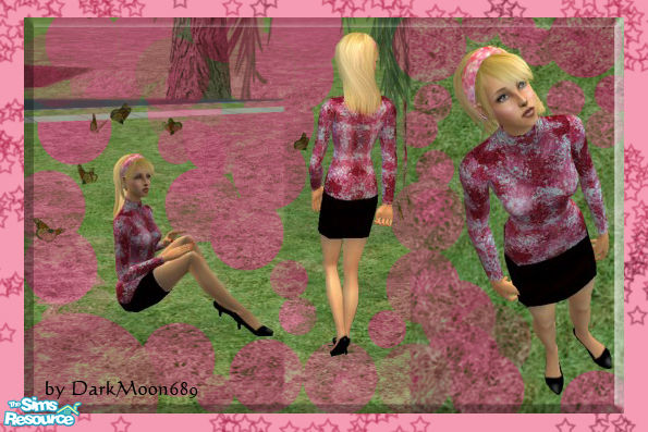 The Sims Resource | Pink with black skirt