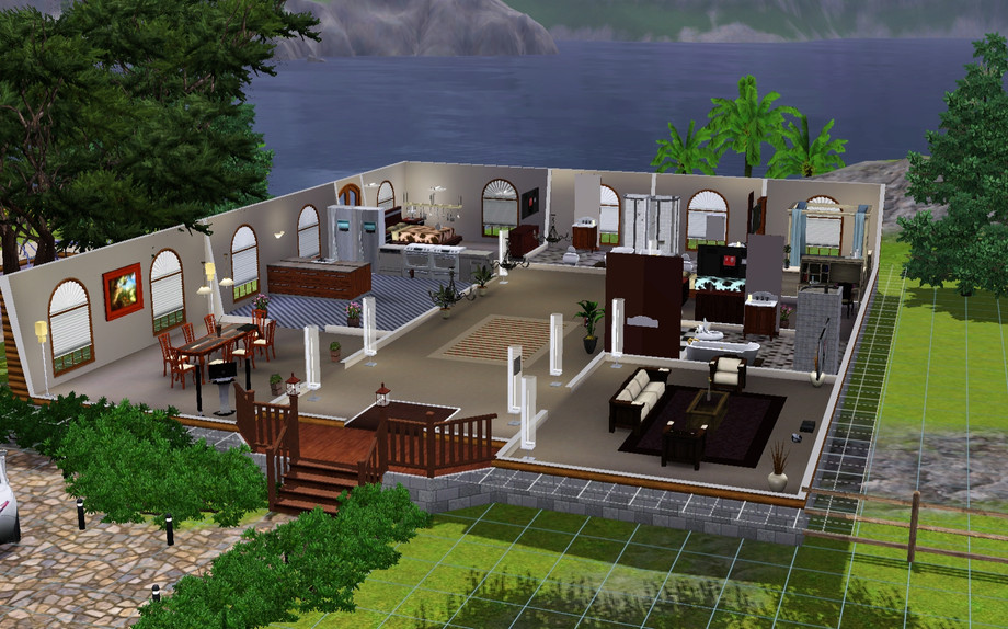 The Sims Resource | Modern Wooden Lodge