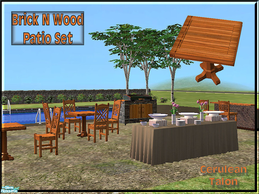The Sims Resource - Brick N Wood Patio