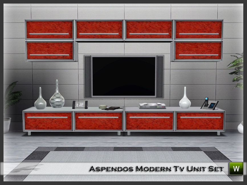 The Sims Resource - Aspendos Modern Tv Unit Set