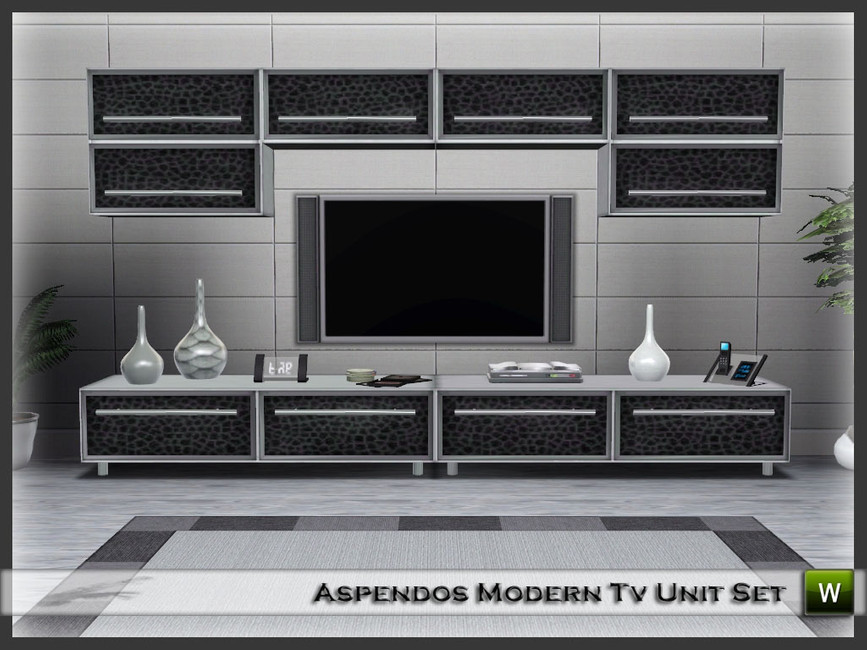 The Sims Resource - Aspendos Modern Tv Unit Set