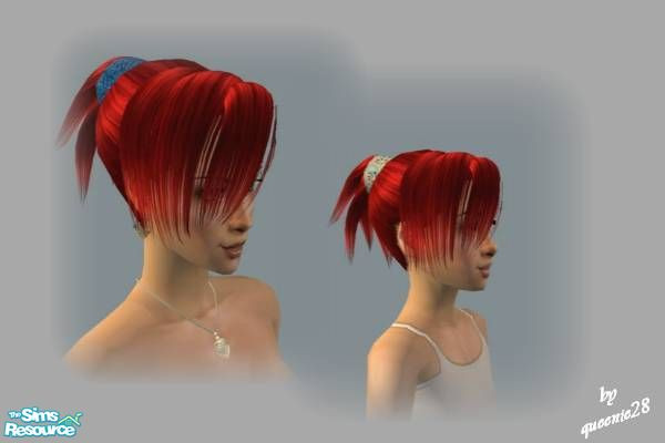 The Sims Resource | Recolors of Sunair Hair #T042 - Red 2