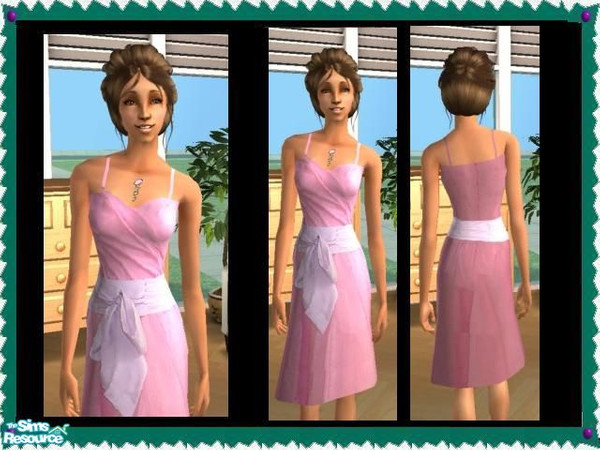 The Sims Resource | Pink and White Dress