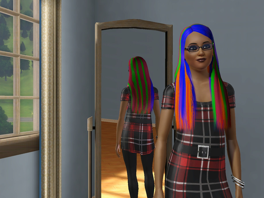 The Sims Resource | rainbow hair long