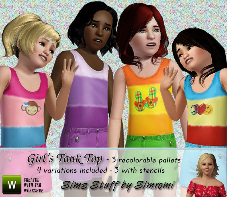 The Sims Resource - Simromi's Girl's Tank Top - CF