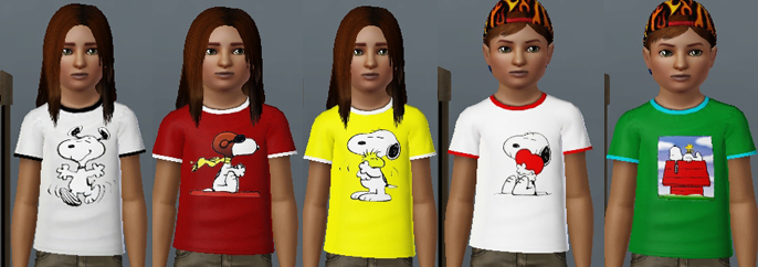 The Sims Resource | Snoopy Tops for Kids