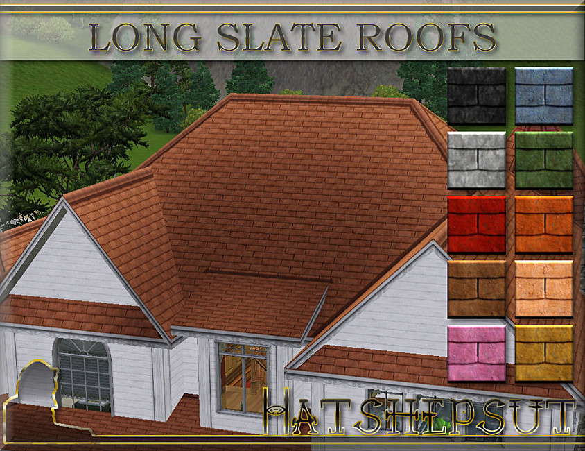 The Sims Resource - Long Slate Roofs