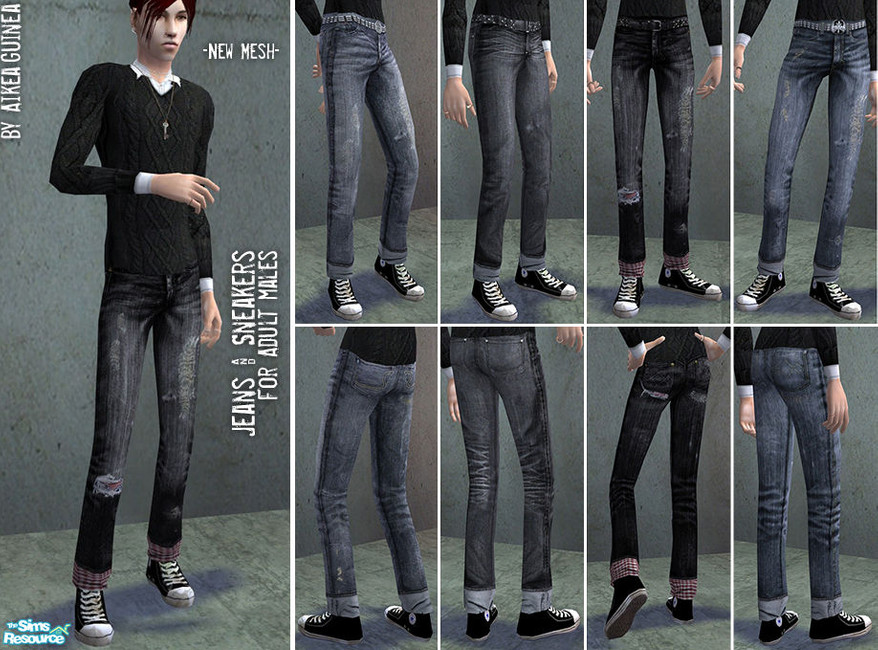The Sims Resource - Jeans and Sneakers for Adult Males