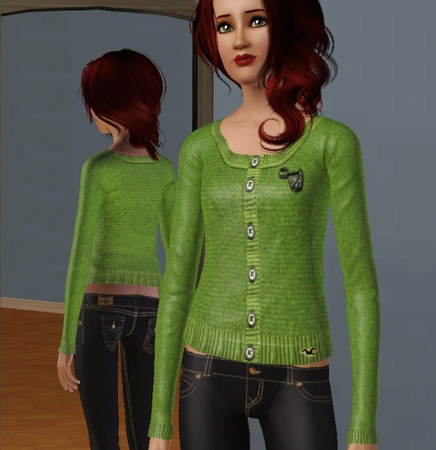The Sims Resource | hollister green cardigan
