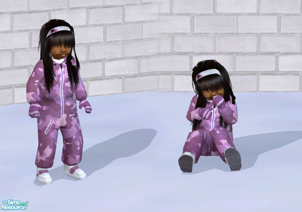The Sims Resource | Snowsuit Set - Purple camouflage