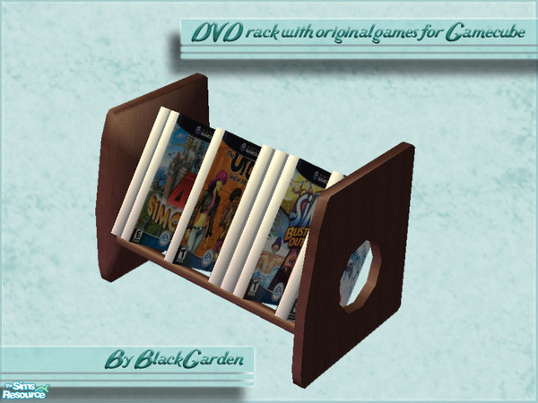 The Sims Resource | Small DVD Rack - Dark Wood - Gamecube