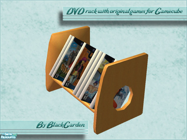 The Sims Resource - Small DVD Rack - Light Wood - Gamecube