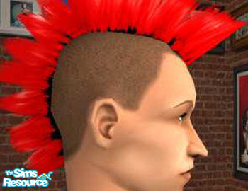 The Sims Resource - Red Mohawk